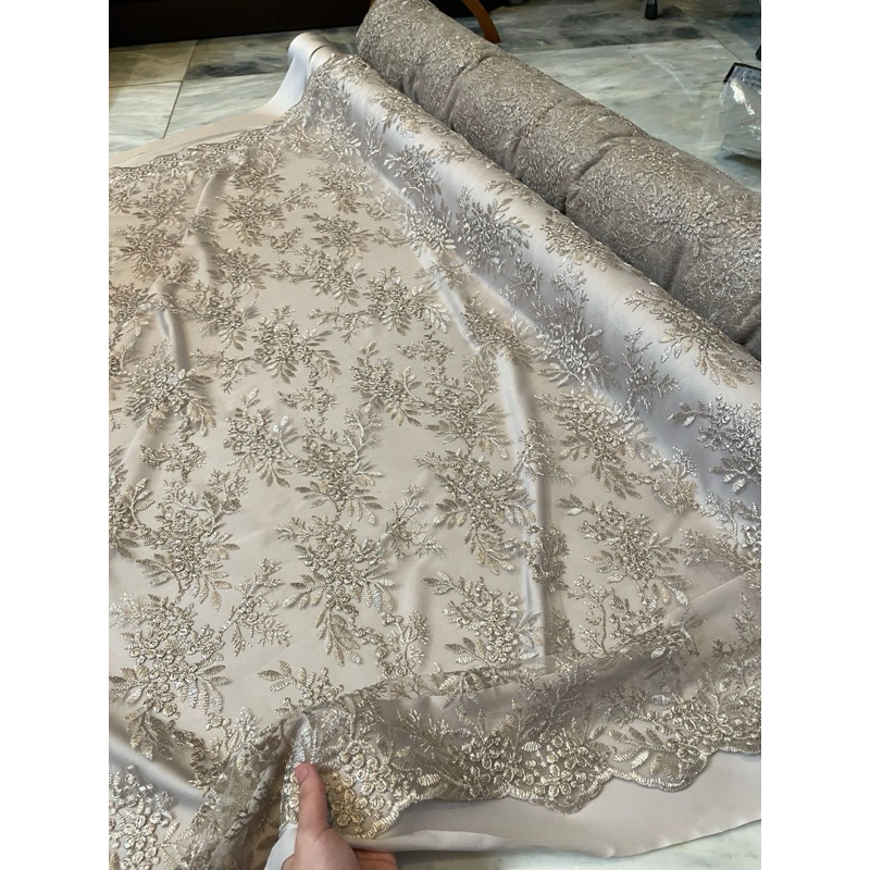 Jual Bahan Brokat Brukat Tile Bordir Kebaya Alana Series Warna Coksu ...