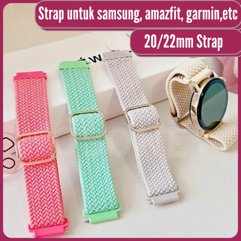 Jual 22mm/20 mm Nylon Strap for samsung watch Galaxy 7 6 5 4 FE Elastic ...