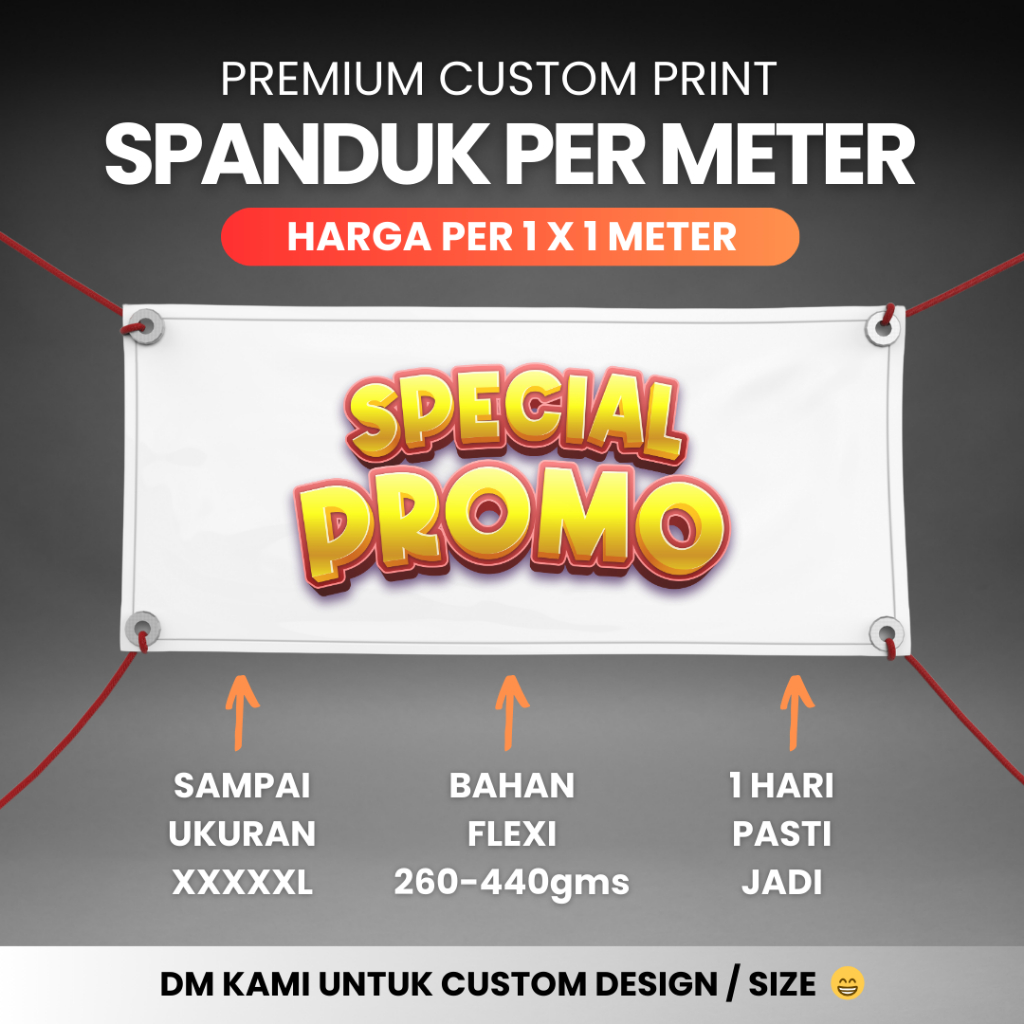 Jual [PER METER] Spanduk Banner Usaha / Acara 1 HARI JADI | Backdrop ...