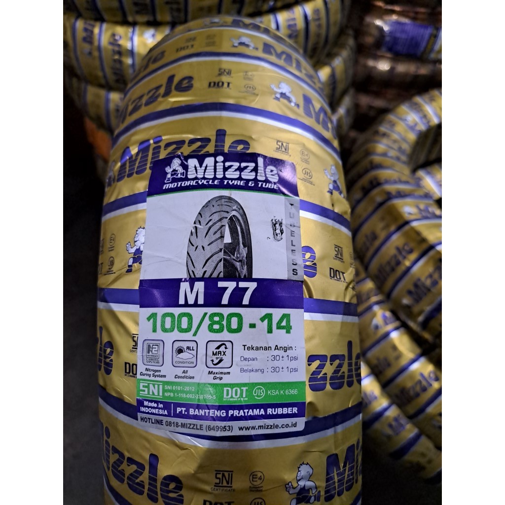 Jual Ban Tubeless Motor MIZZLE M77 100/80-14 Original | Shopee Indonesia