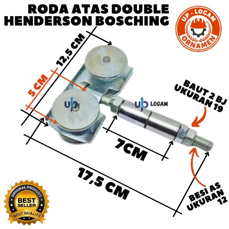 Jual Roda atas henderson double pintu gantung pintu garasi pintu gebyog ...
