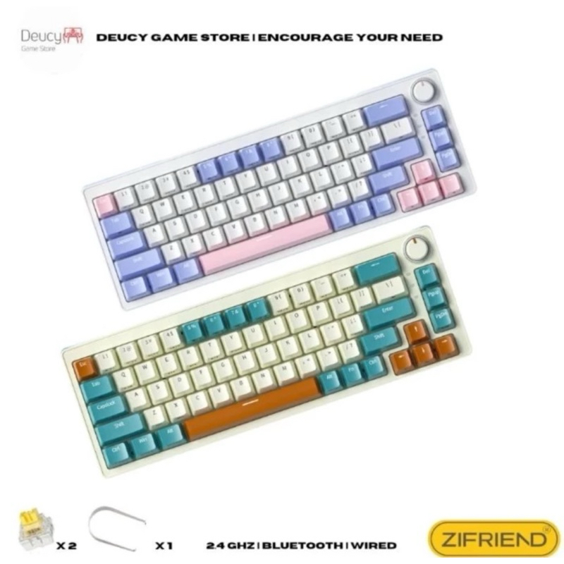 Jual Zifriend ZA68 Pro Wireless Triple Connection RGB Mechanical ...