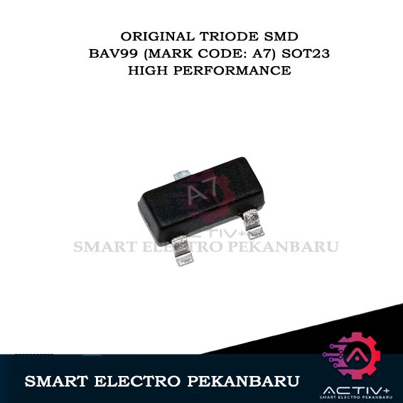Jual ORIGINAL SMD BAV99 (MARKING CODE: A7) A7W HIGH-SPEED SWITCHING DIODE SOT-23 BAV99 Dual ...