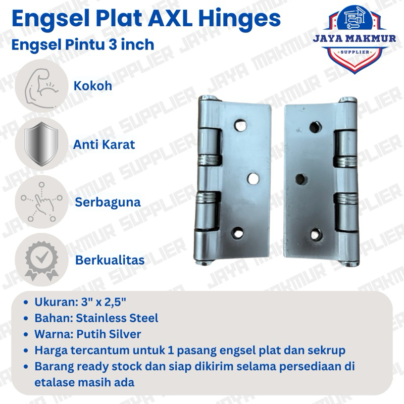 Jual Engsel Plat AXL Hinges 3 inch | Engsel Plat 3 inch | Shopee Indonesia