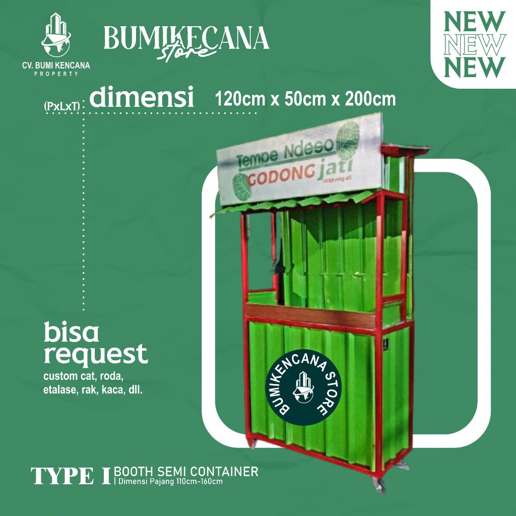 Jual BOOTH SEMI KONTAINER MINI | ROMBONG JUALAN CUSTOM | ROMBONG MURAH ...