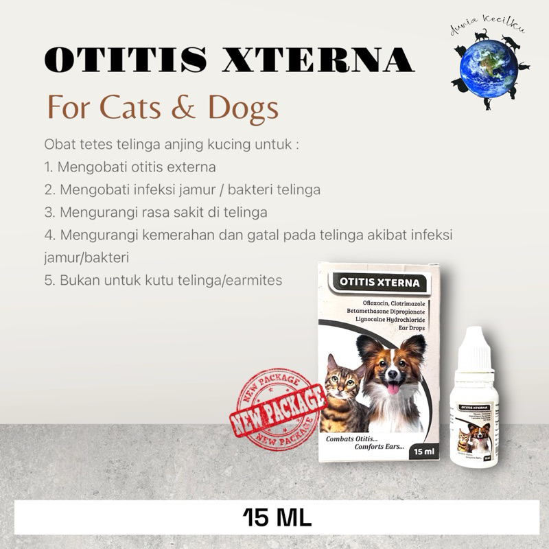 Jual Otitis Xterna Ear Drops Tetes Telinga Anjing Kucing Infeksi ...