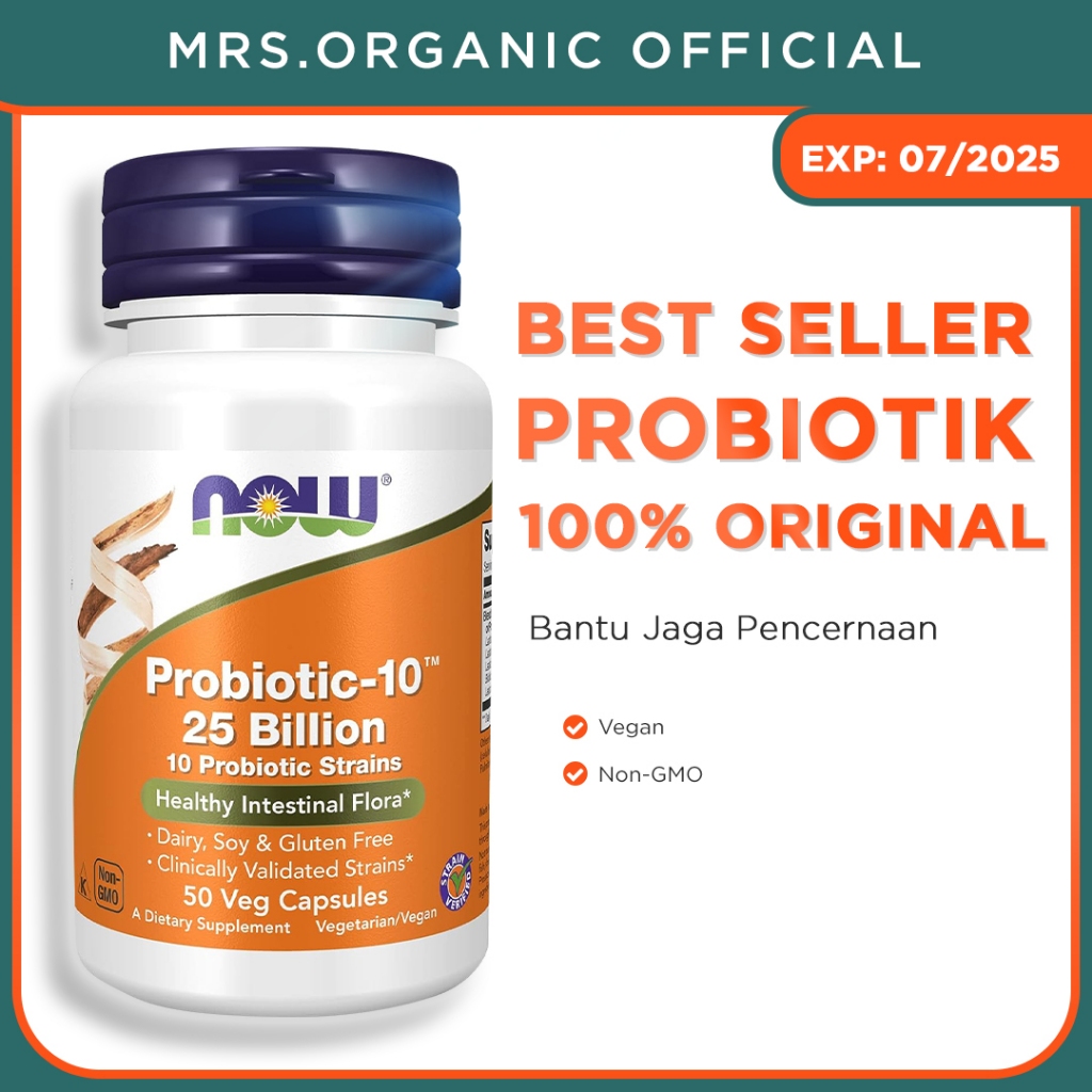 Jual NOW Probiotic 10 25 Billions 50 Capsules - probiotik pencernaan ...