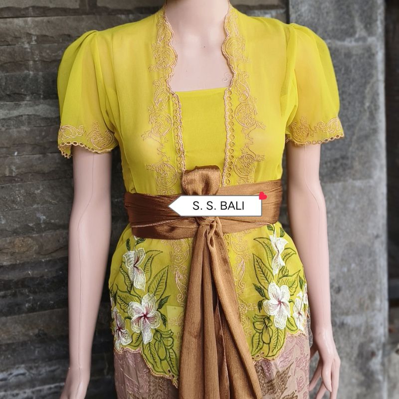 Jual kebaya bordir tangan pendek warna lengkap | Shopee Indonesia