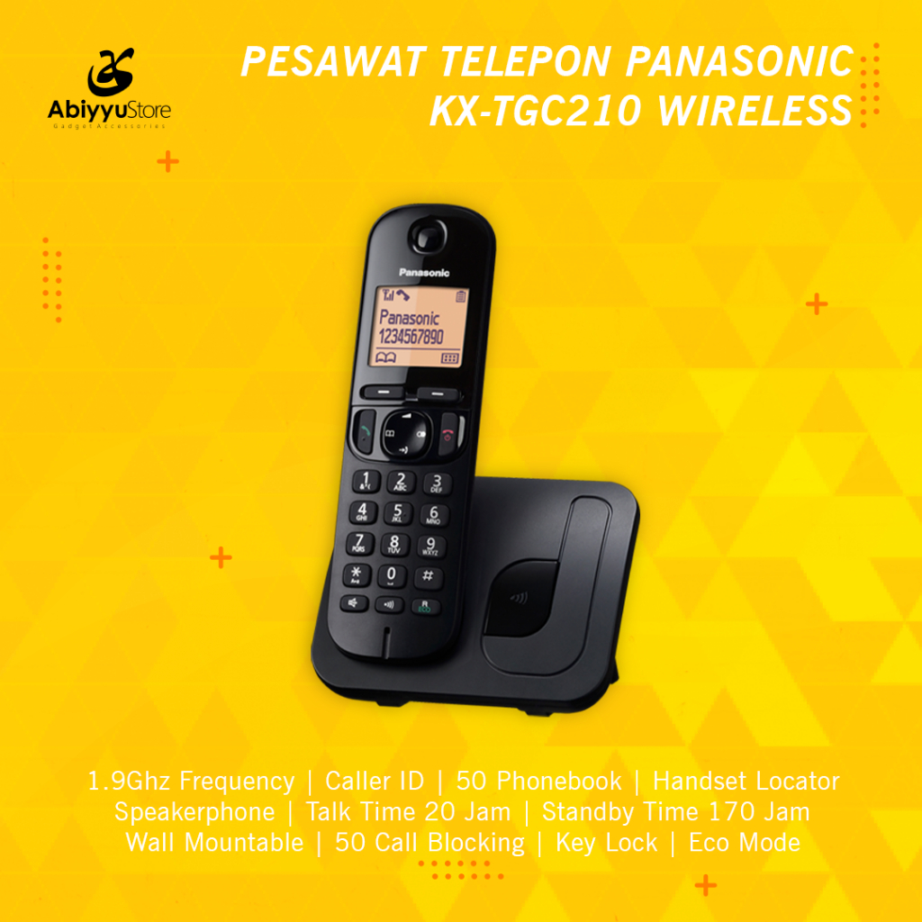 Jual Pesawat Telepon Cordless Panasonic KX-TGC210 Telephone Wireless Rumah Kantor Indihome ...