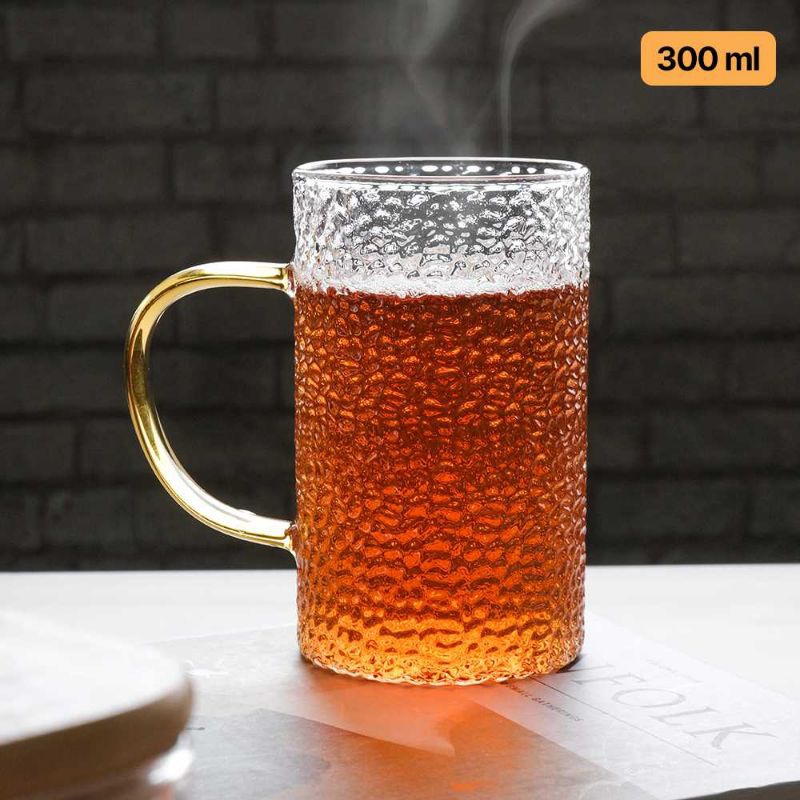 Jual Gelas Cangkir Minum Jus Kopi Teh Desain Mewah Mug Kaca Tahan Panas 300ml | Shopee Indonesia
