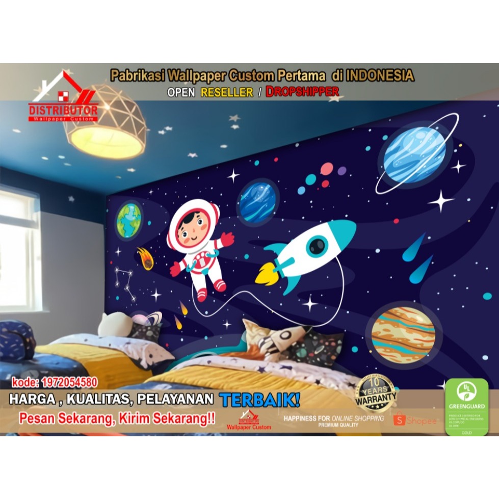 Jual Wallpaper Custom 3D Tema Astronot | Luar Angkasa | Wallpaper ...