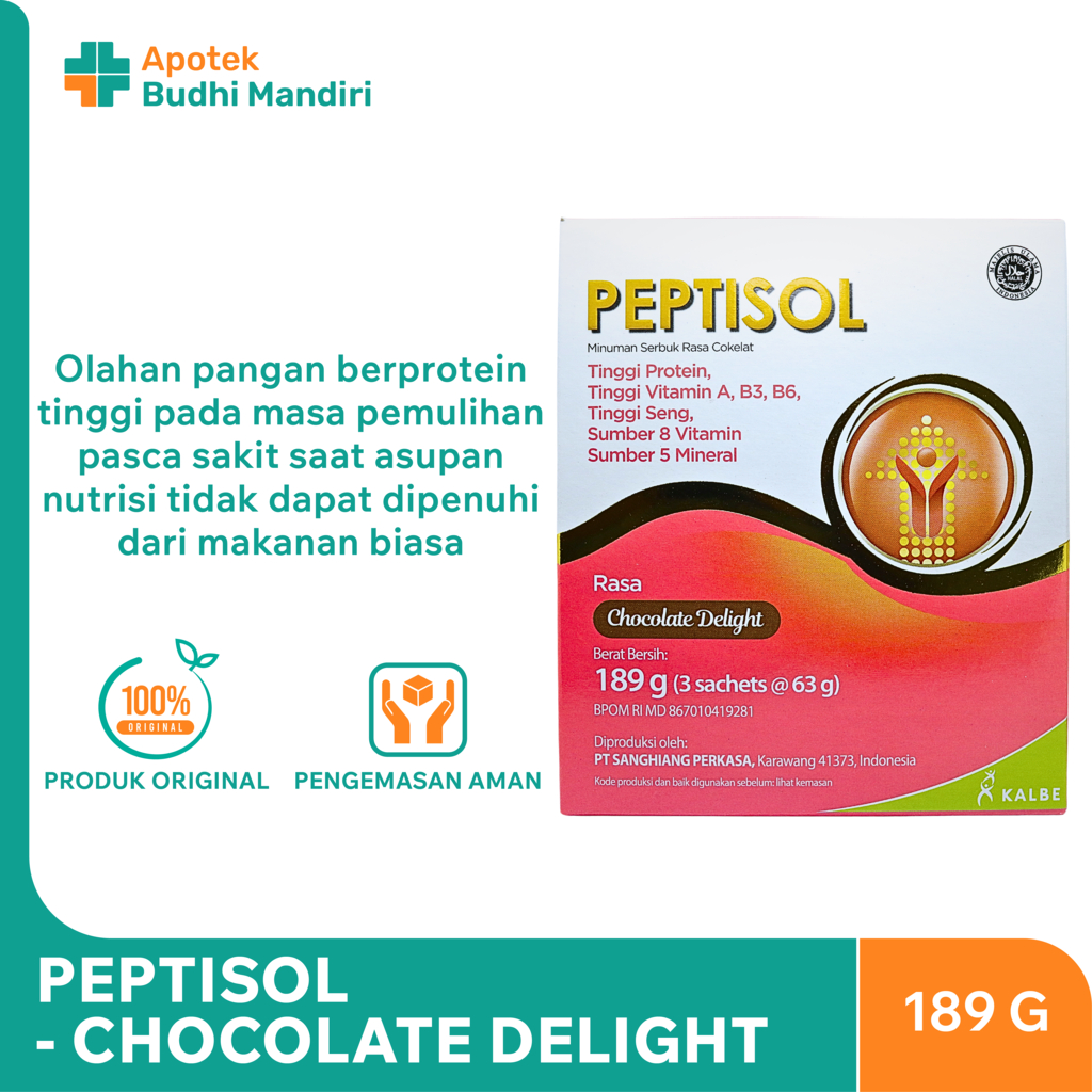 Jual Peptisol Chocolate 189gr - Olahan Pangan Kaya Vitamin dan Protein ...