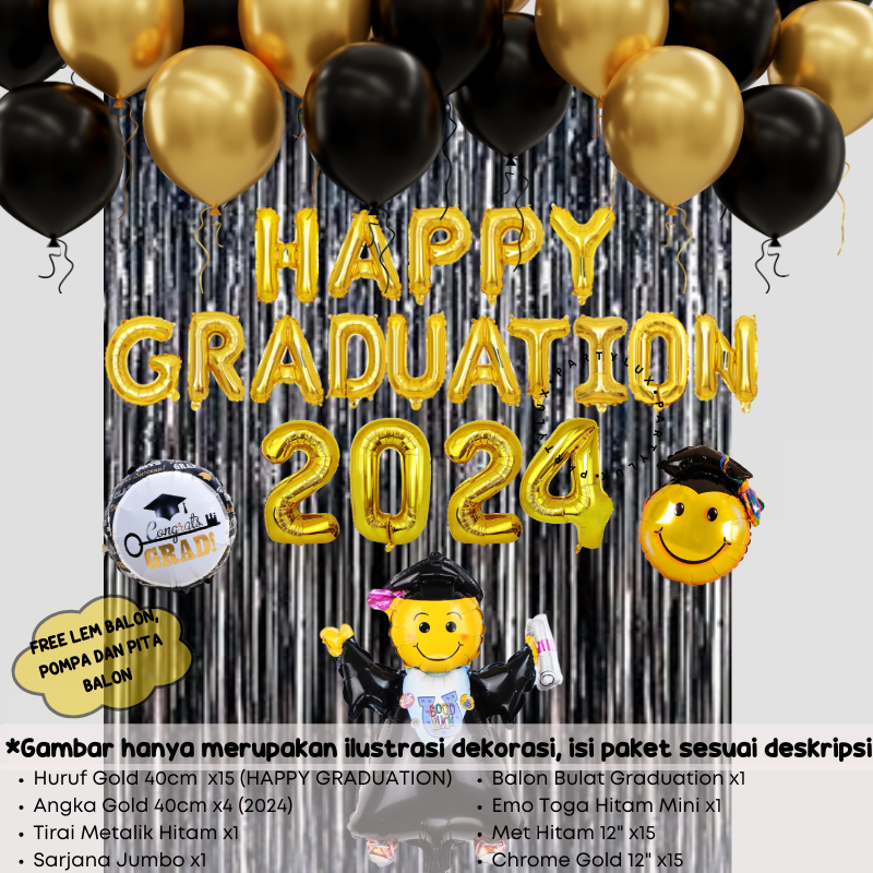Jual Paket Dekorasi Balon Wisuda / Paket Dekor Graduation / Paket Dekor ...