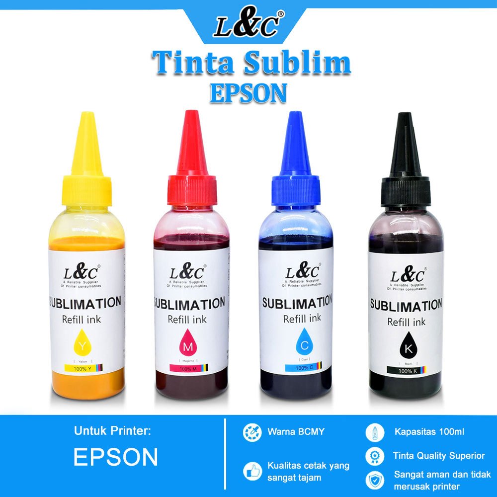 Jual Tinta Sublim Epson Sublimation Ink L&C Sublime 100 ml untuk ...