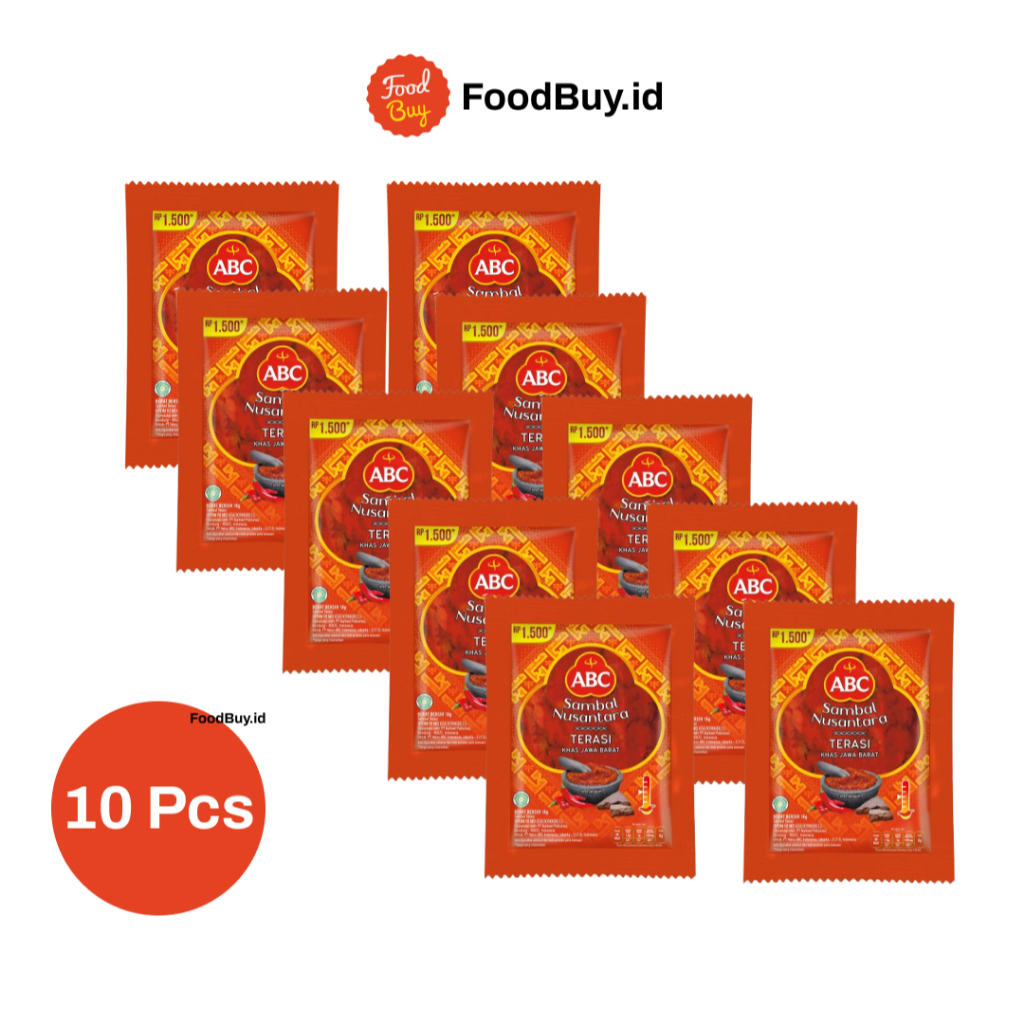 Jual Paket 1 Renteng - ABC Nusantara Sambal Terasi Sachet 18 gr (isi 10 ...