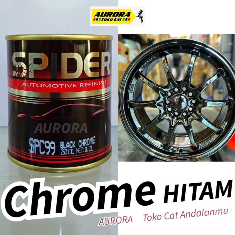 Jual Cat Crom Hitam SPIDER Black Chrome SPC99 Krom Crome | Shopee Indonesia