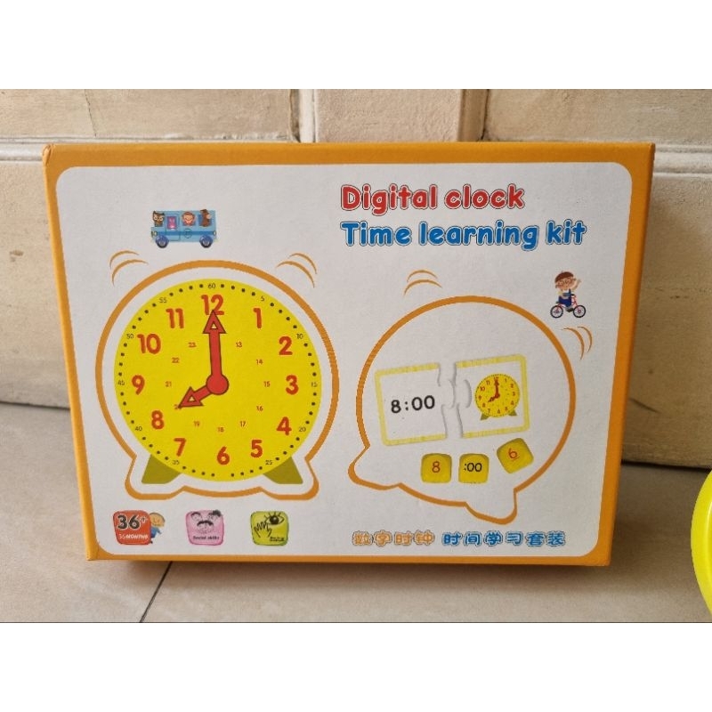 Jual Digital clock time learning kit puzzle clock number - mainan ...