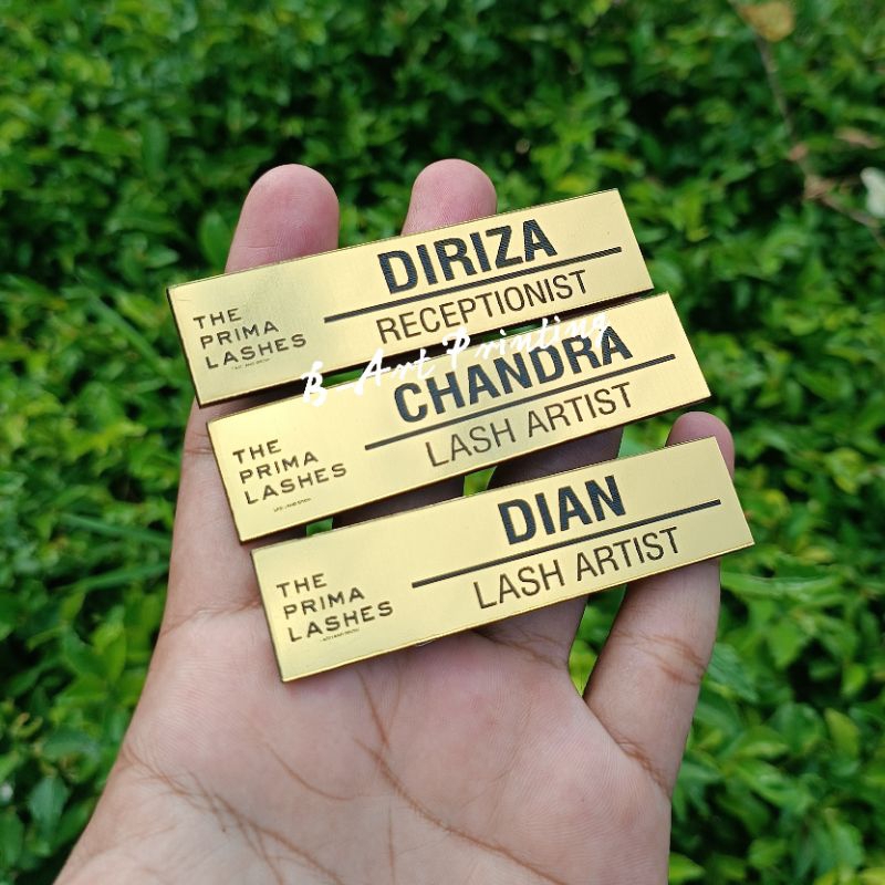 Jual READY SEHARI JADI Nametag GOLD SILVER LASER TEBAL Nem tag PNS ...