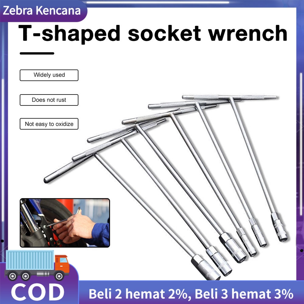 Jual Kunci T 8/10/12/14 mm Kunci pas soket perbaikan T-Type Wrench Kunci Sok Sock Socket ...