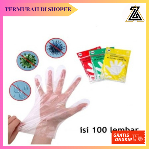 Jual SARUNG TANGAN PLASTIK TRANSPARAN SEKALI PAKAI HIGIENIS FOOD GRADE ...