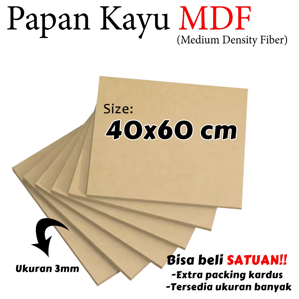 Jual Papan MDF 6mm Ukuran 40x60cm | Shopee Indonesia