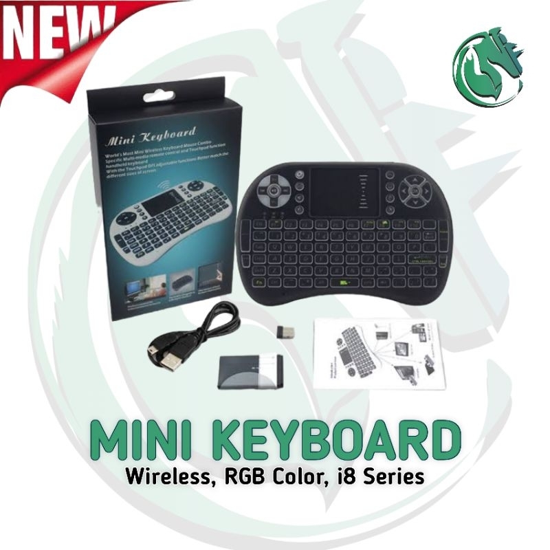 Jual Mini Keyboard i8 Wireless Backlit 3 Warna Color RGB Untuk Komputer ...