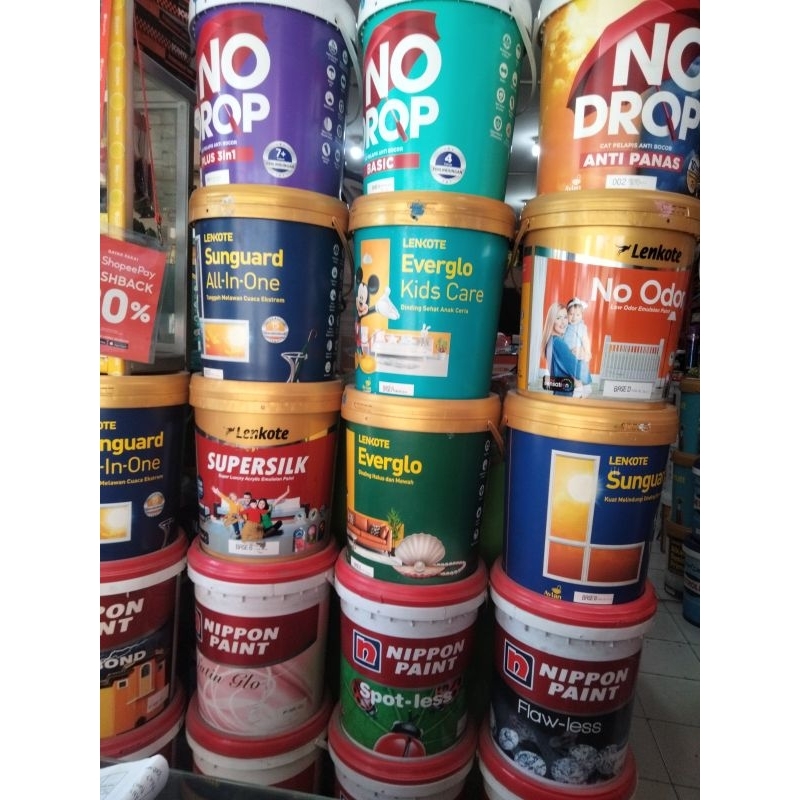 Jual CAT TEMBOK AVIAN,NO DROP.LENKOTE 20KG WHITE(TERSEDIA WARNA TINTING) | Shopee Indonesia