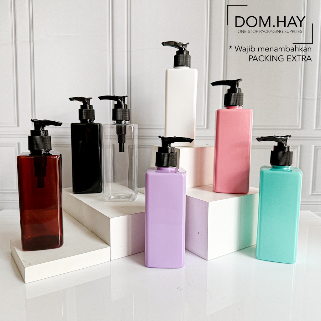 Jual 250ml Botol Kotak Pump Lotion Hitam HL Bathroom Bottle Aesthetic ...