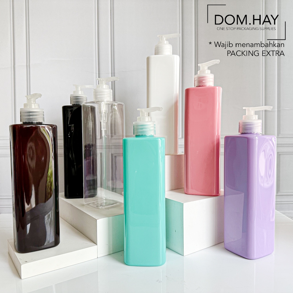 Jual 500ml Botol Kotak Pump Lotion Clear HL Bathroom Bottle Aesthetic ...