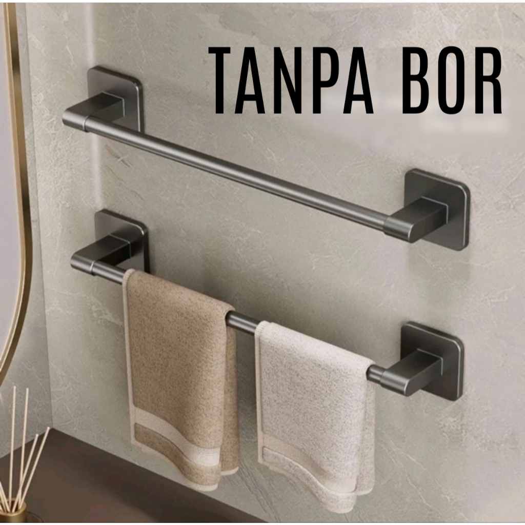 Jual Gantungan handuk kamar mandi tanpa bor / Towel rack Kiraiya R006 ...