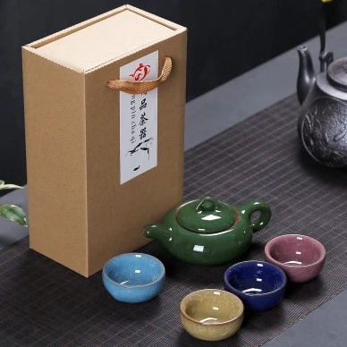 Jual KODE Y9O Sculptoora Teapot set 5 in 1 Keramik dengan Gift Box ...