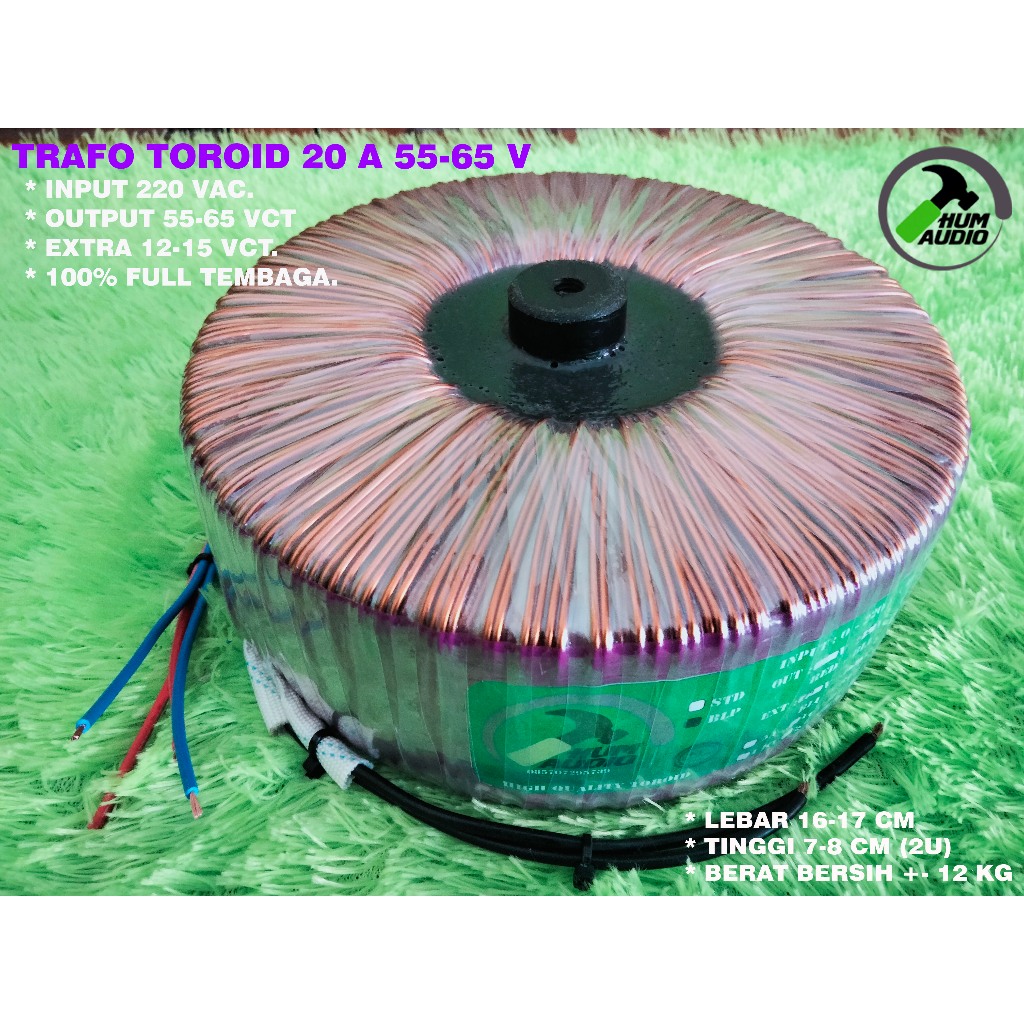 Jual TRAFO TOROID 20A 55-65 V ( SPEK BALAP ) KUALITAS BAGUS | Shopee ...