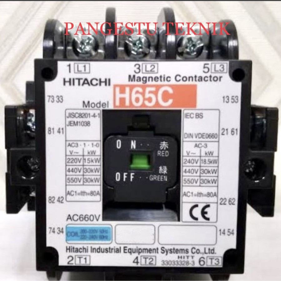 Jual Contactor Hitachi H65C 220V | Contactor Hitachi H-65C 220V ...