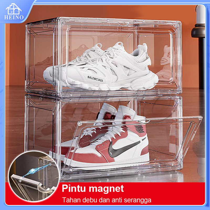 Jual HEINO Kotak Sepatu Lipat Transparan Tebal Shoes Storage Box ...
