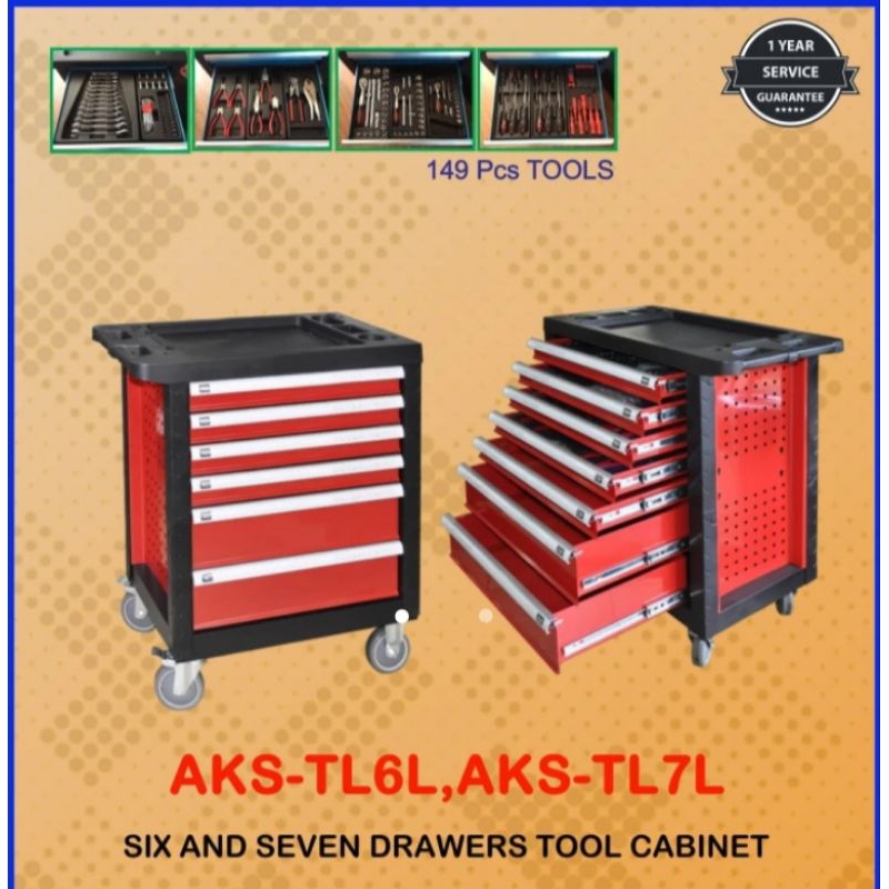Jual TOOL BOX 6 DRAWER TOOL KIT SET 149 PCS TOOLBOX CABINET TL6L | Shopee Indonesia