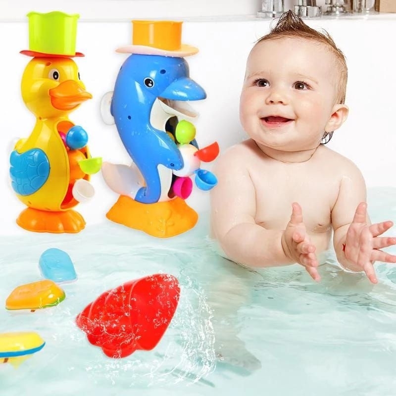 Jual Mainan mandi anak bayi bebek dolphin kincir air tempel mainan ...