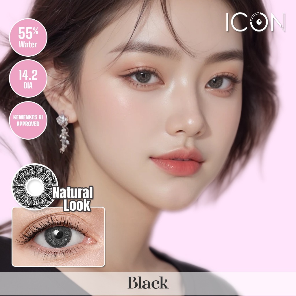 Jual ICON BLACK Softlens Korea Omega Eyecare | Shopee Indonesia