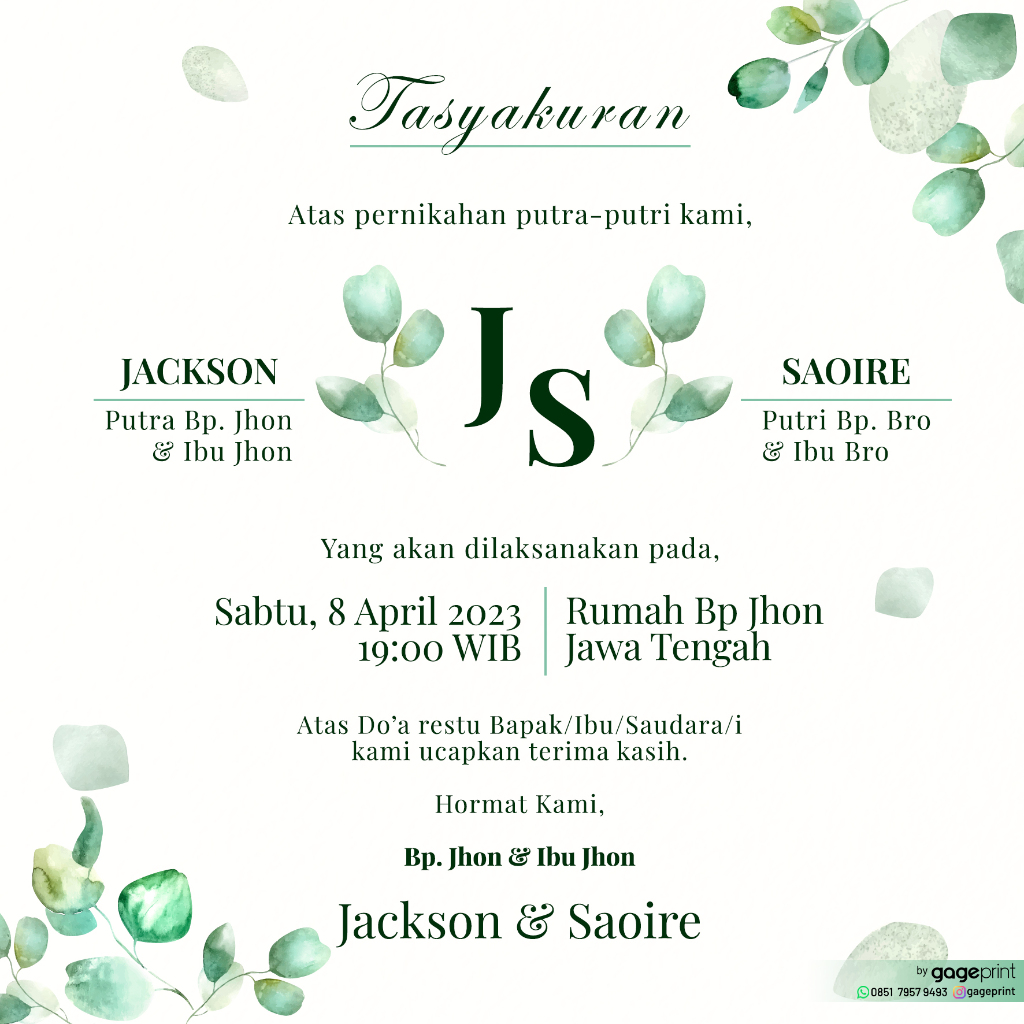 Jual Undangan Besek / Undangan Nasi Box / Undangan Tasyakuran - Kertas ...