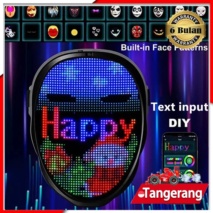Jual Topeng LED Boywithuke LED Mask Face Changing Mask | Shopee Indonesia