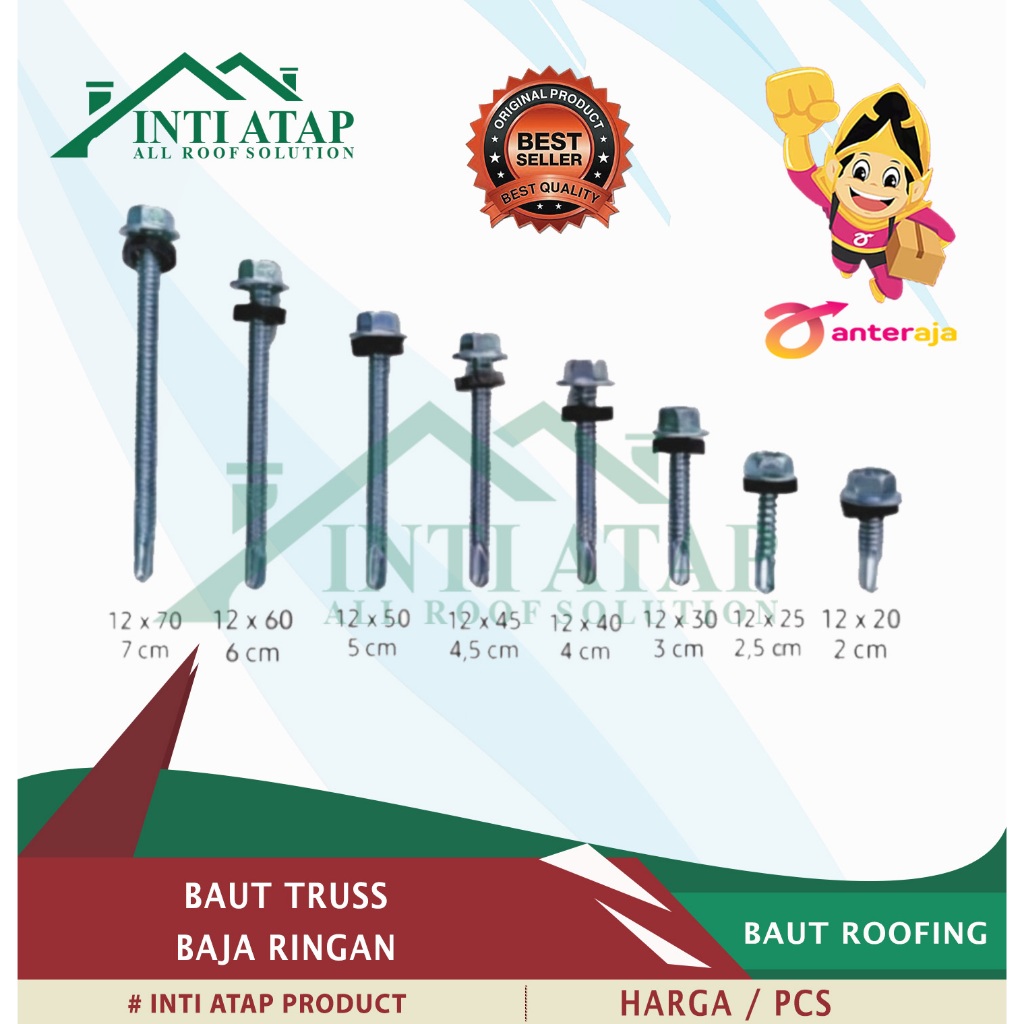 Jual BAUT TRUSS / BAUT ROOFING BAJA RINGAN / PCS (12x20) | Shopee Indonesia