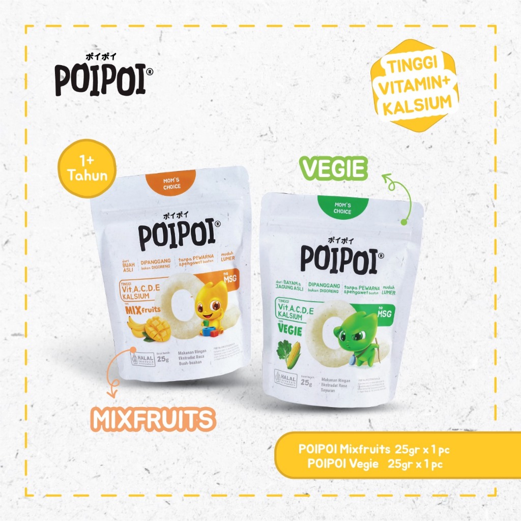 Jual POIPOI Snack - Vegie & Mix Fruit Paket Isi 2Pcs 25Gr | Shopee ...