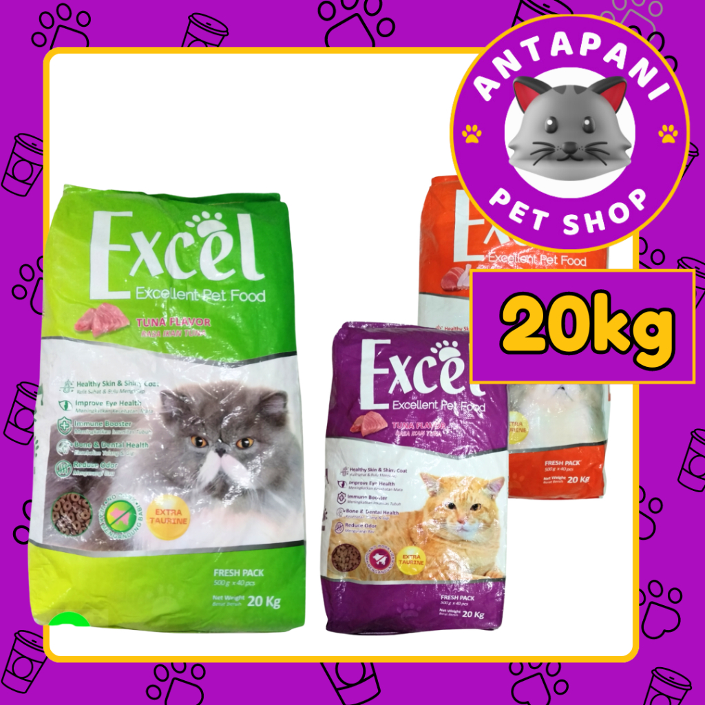 Jual EXCEL CAT FOOD TUNA 20KG all variant makanan kucing excel | Shopee ...