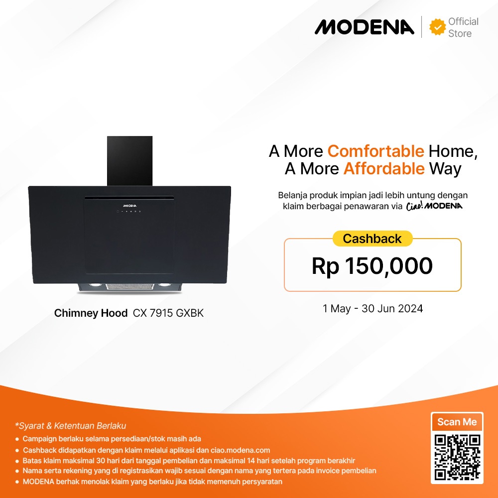 Jual MODENA Chimney Hood - CX 7915 GXBK | Shopee Indonesia