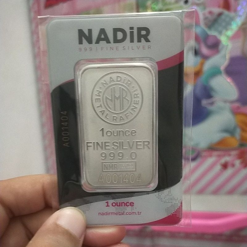 Jual PERAK MURNI 999 1oz NADIR (31,1gr) Silverbar Perak batangan murni ...