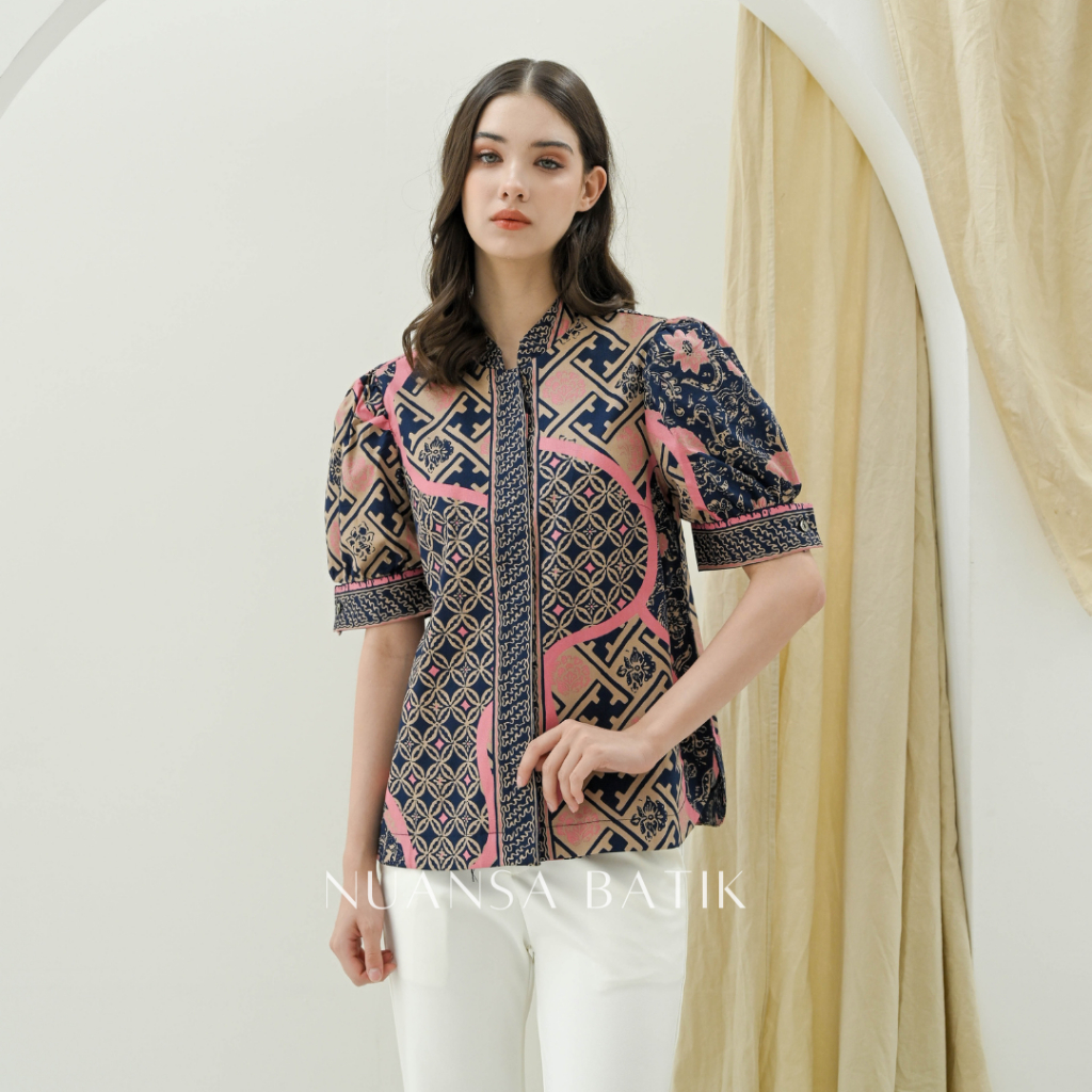 Jual Nuansa Batik Kemeja Batik Lengan Pendek Model Balon Bahan Katun ...