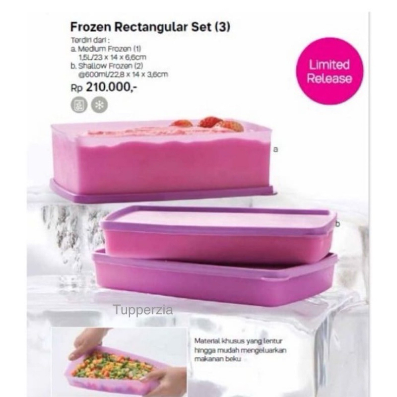 Jual Frozen Rectangular set 3 Tupperware | Shopee Indonesia