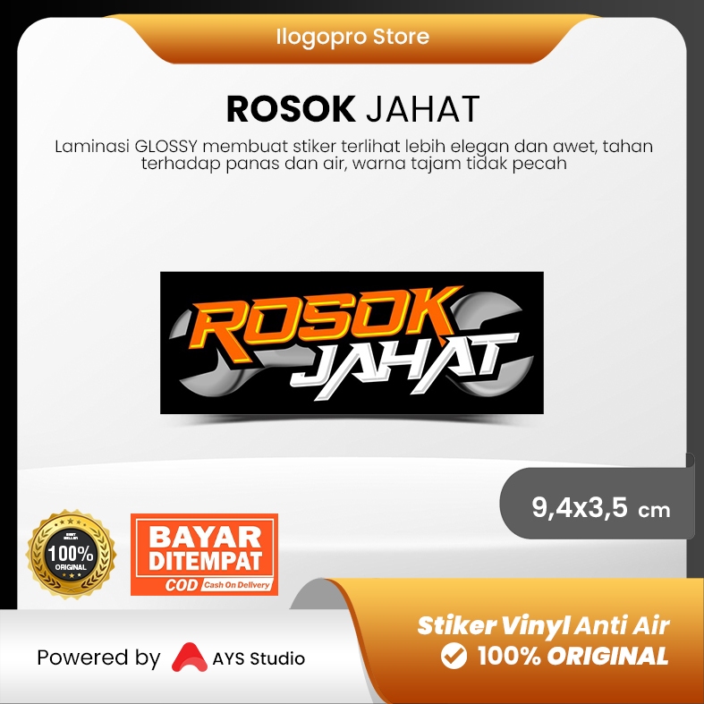 Jual Stiker Racing Viral Vinyl Anti Air (Bijian) - ROSOK JAHAT OREN ...