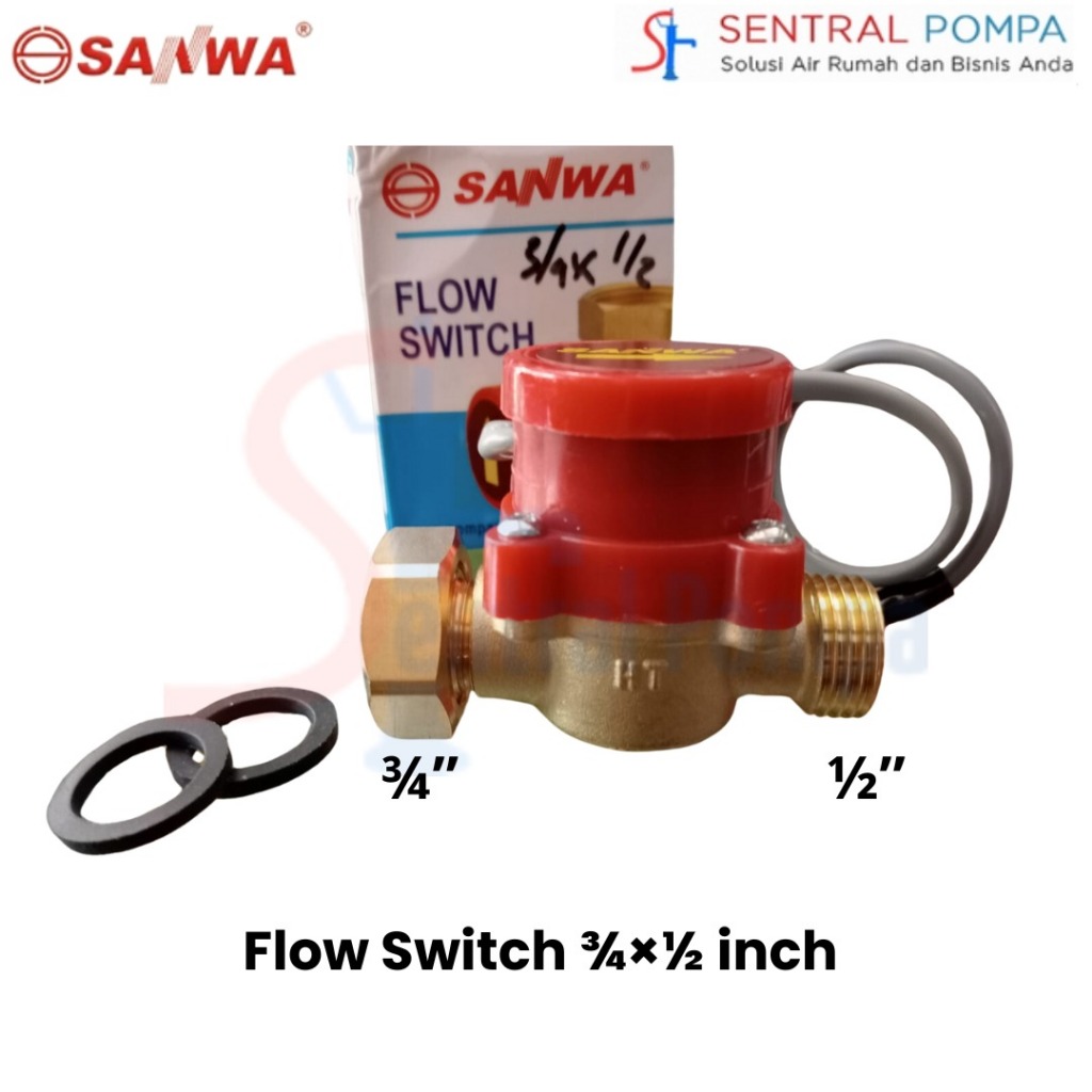 Jual SANWA Flow Switch 3/4 X 1/2 Inch Otomatis Pompa Booster | Sentral ...