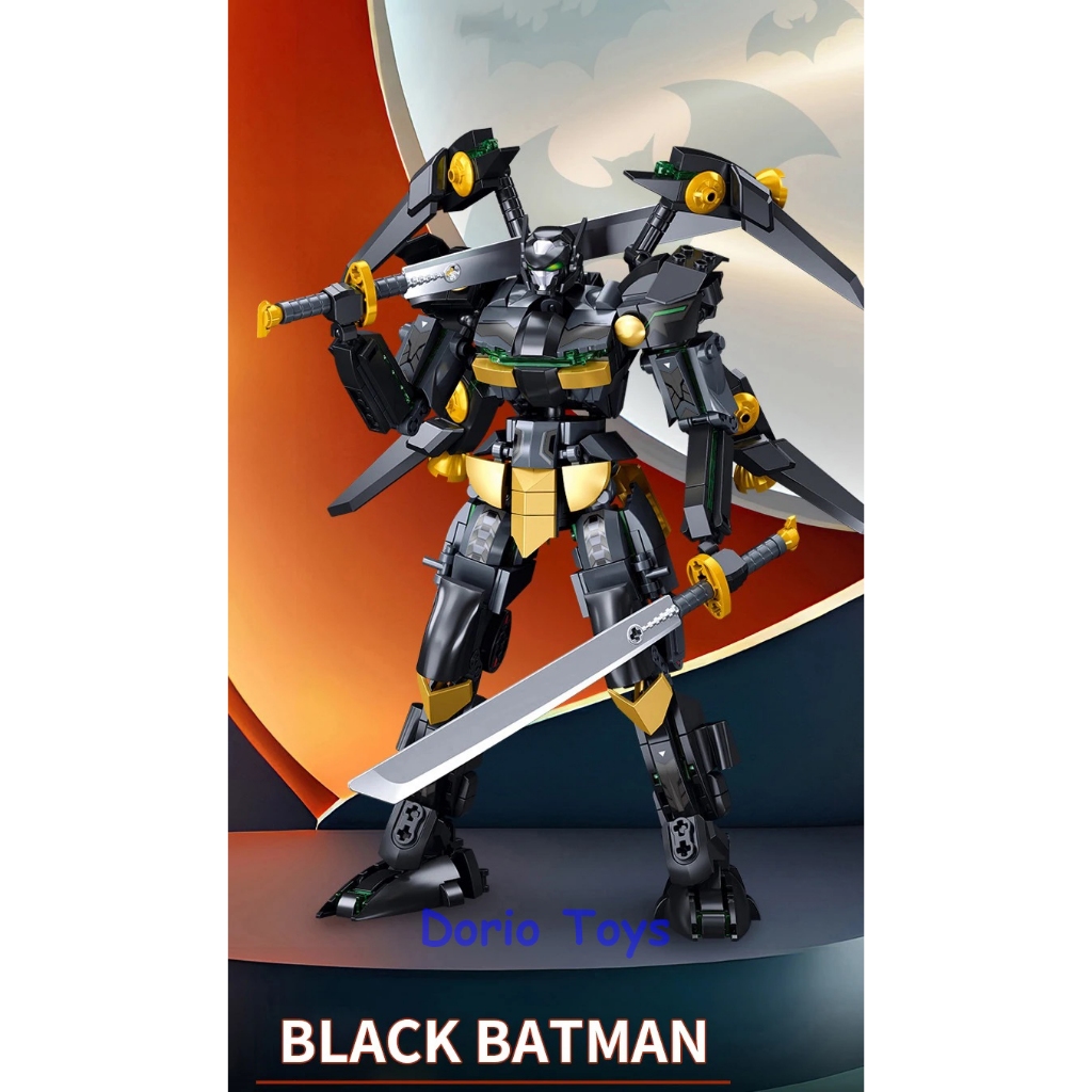 Jual Sluban Brick Mecha Robot: Black Batman Hero Super Mecha M38-B1052 ...