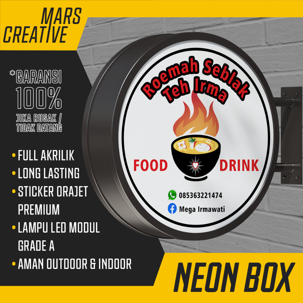 Jual REKOMENDASI NEON BOX TERMURAH – NEON BOX UKURAN 80 X 90 CM BAHAN ...